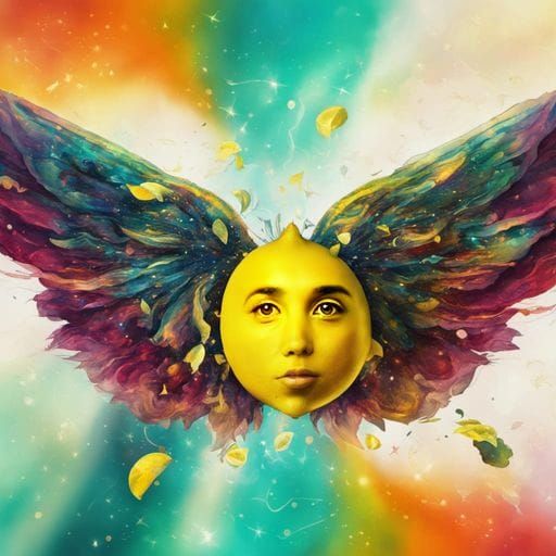 Flying Lemon Face - AI Generated Artwork - NightCafe Creator