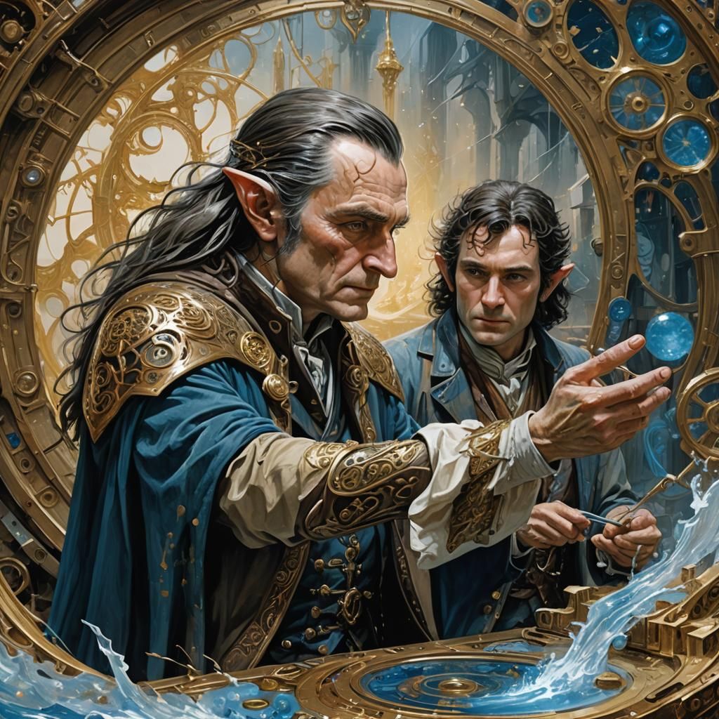 Older Lord Elrond discussing with Frodo - AI Generated Artwork ...