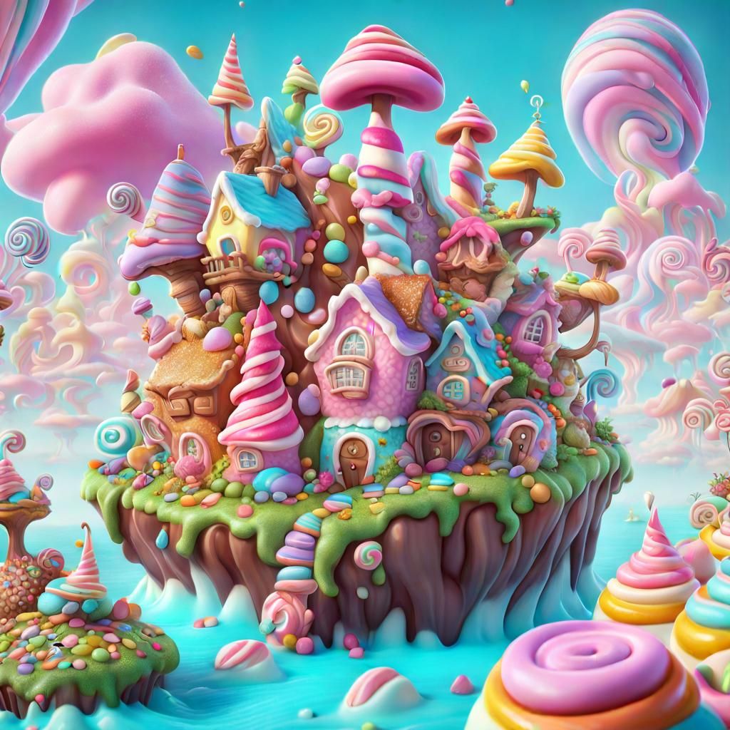 Delectable Floating Candy World - AI Generated Artwork - NightCafe Creator