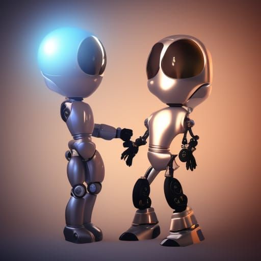 Alien and robot friends - AI Generated Artwork - NightCafe Creator
