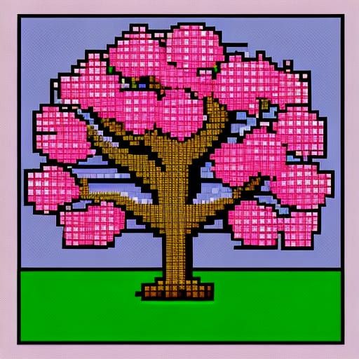 Pixel Sakura - AI Generated Artwork - NightCafe Creator