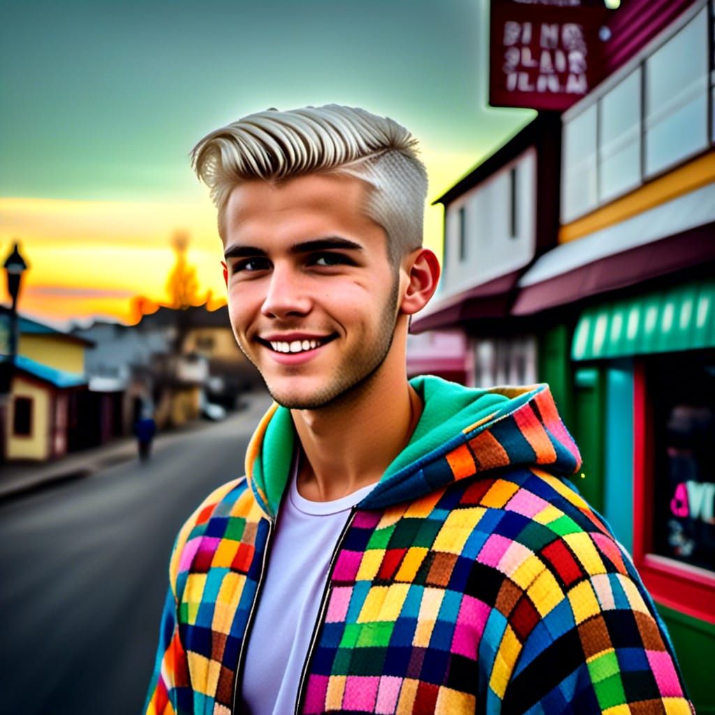 Handsome happy man in rainbow colors - AI Generated Artwork - NightCafe ...