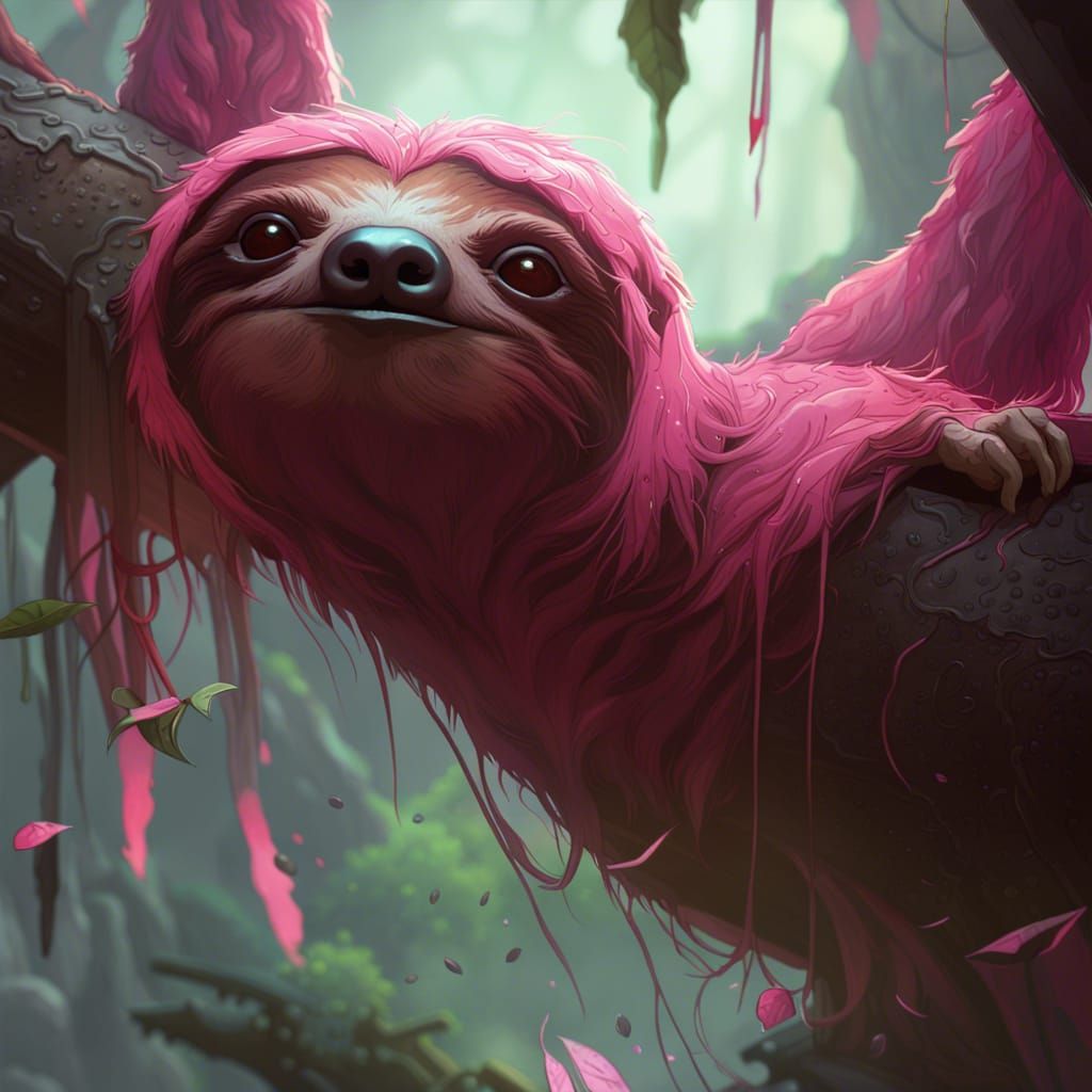 Pink Sloths - AI Generated Artwork - NightCafe Creator