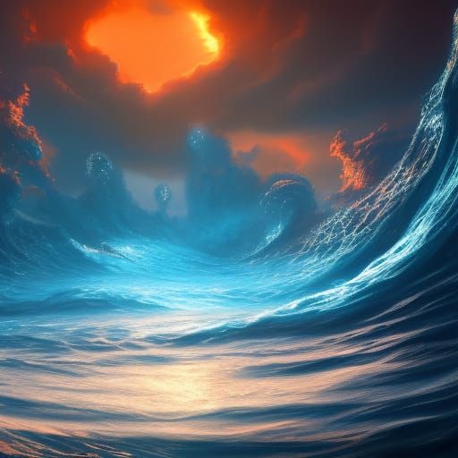 Ocean wave - AI Generated Artwork - NightCafe Creator