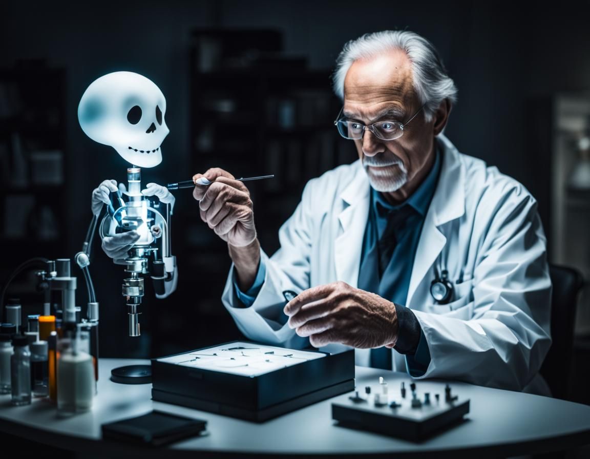 Scientist Giving A Little Ghost a Checkup - AI Generated Artwork ...