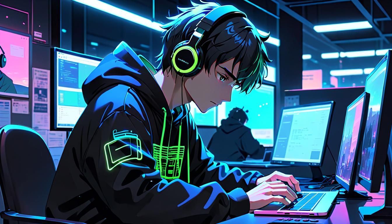 SynthWave Boy (Lofi Girl Counterpart) - AI Generated Artwork ...