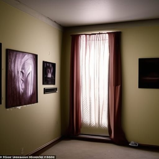 Picture a room with distorted proportions, the walls are at a strange ...