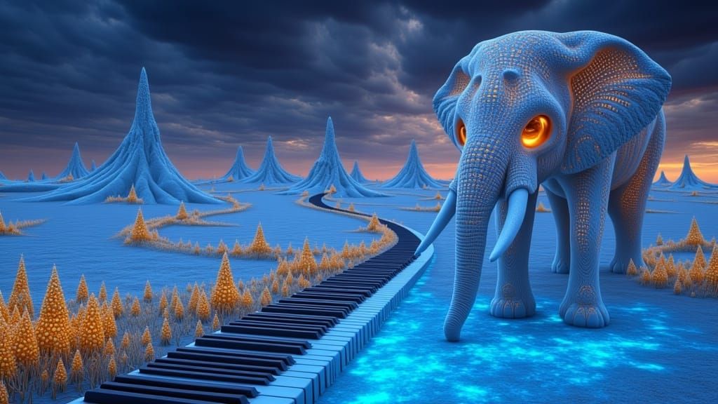 Alien Elephant Serenade by Surreal Horizons