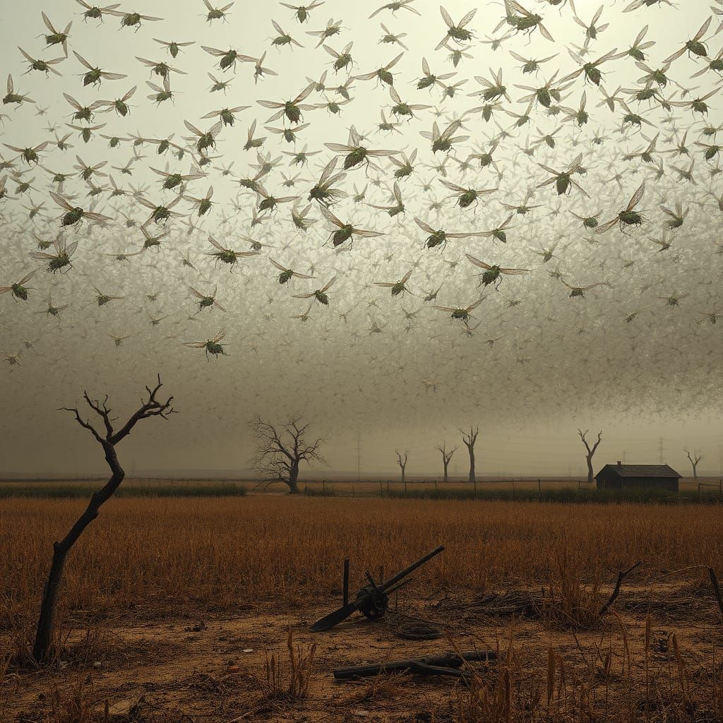 Surreal Apocalypse: Muted Earth Tones Fill the Sky... - AI Art