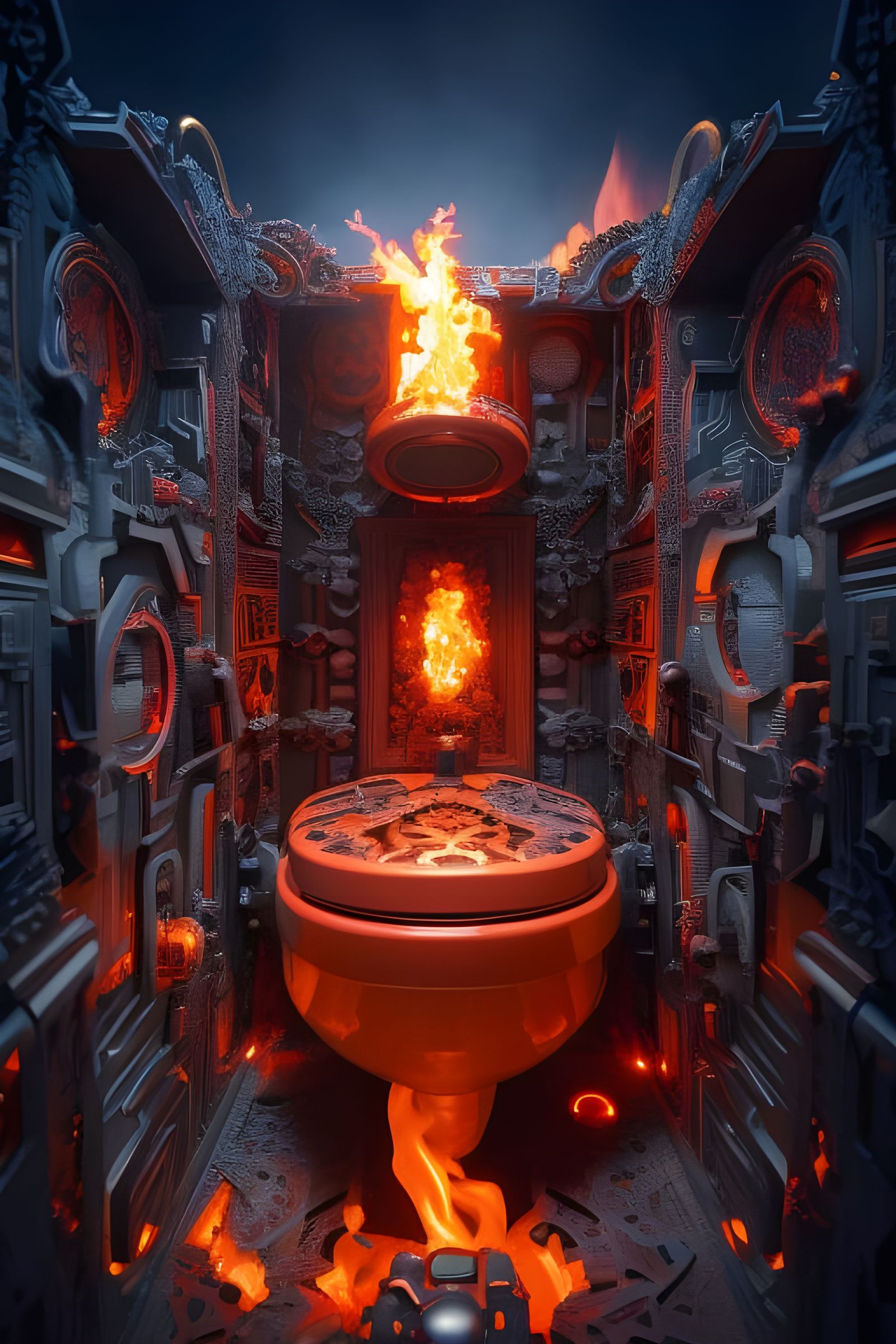 Toilet in hell - AI Generated Artwork - NightCafe Creator