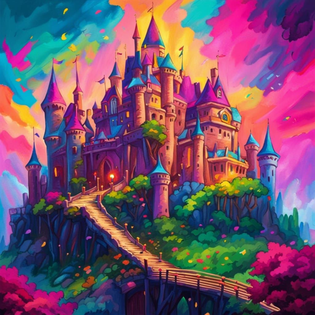 Big Vibrant Castle - AI Generated Artwork - NightCafe Creator