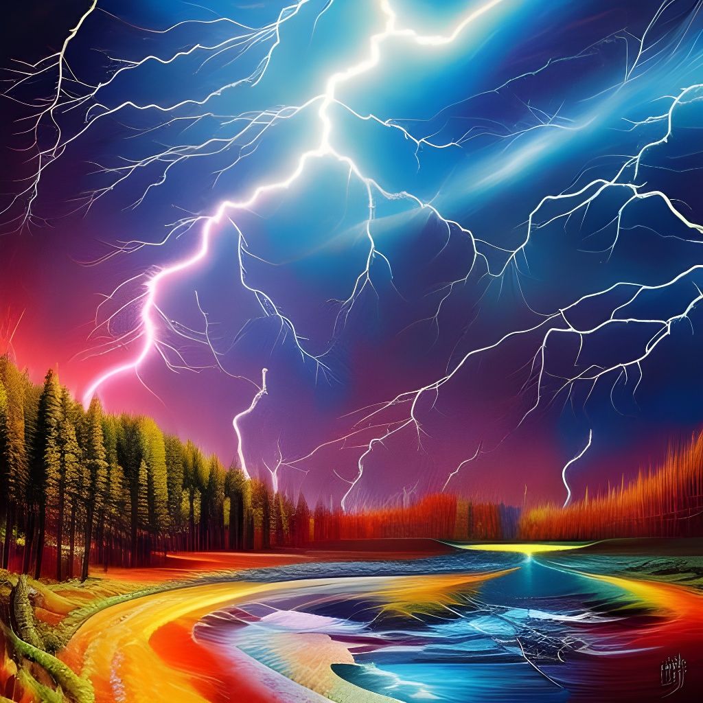 Thunderbolts of Lightning - AI Generated Artwork - NightCafe Creator