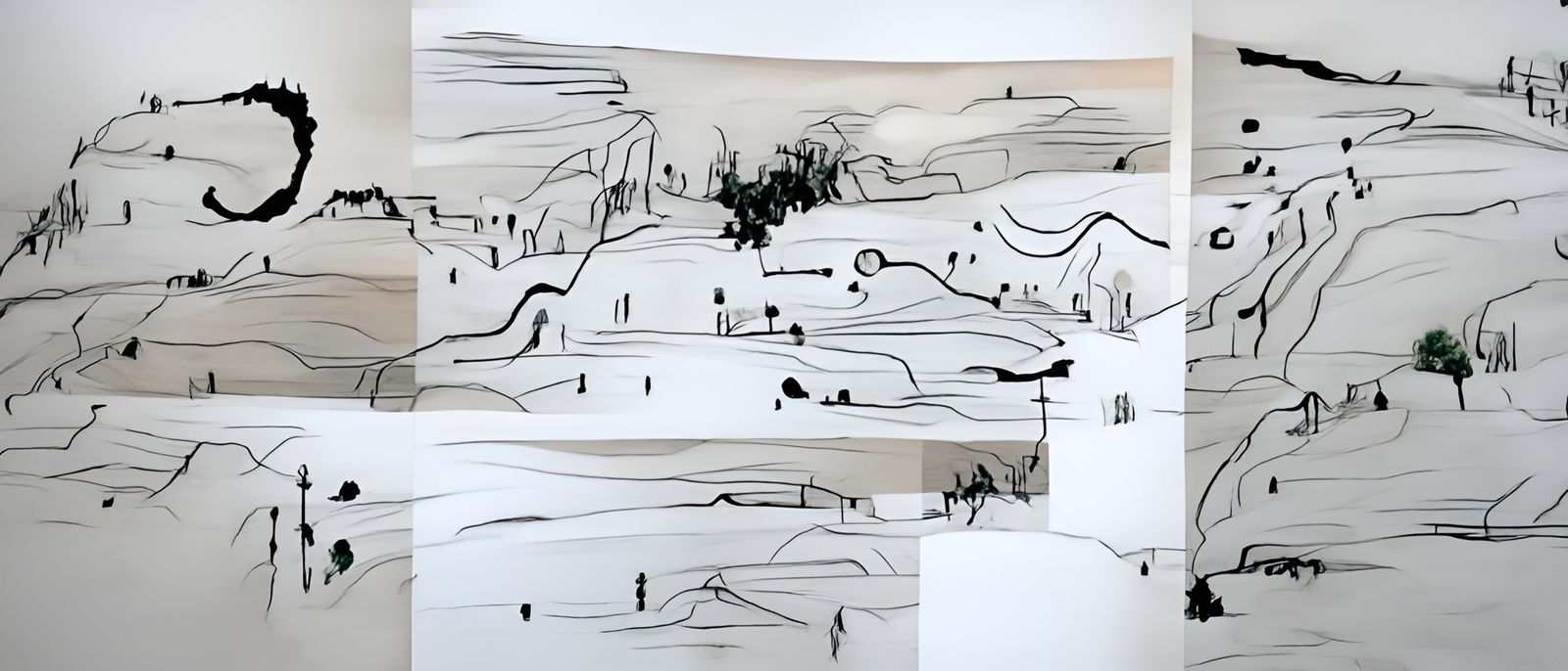 winding road; hillside; graphic score - AI Generated Artwork ...