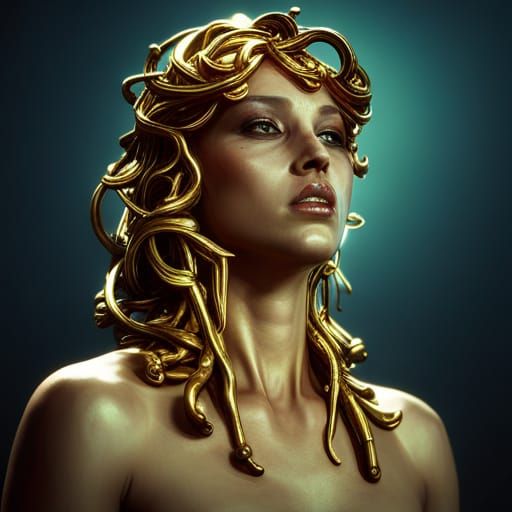 Medusa, staring at a mirror - AI Generated Artwork - NightCafe Creator