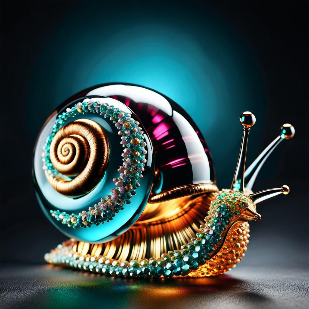 Encrusted in hundreds of tiny crystals, an exquisite crystal snail - AI ...