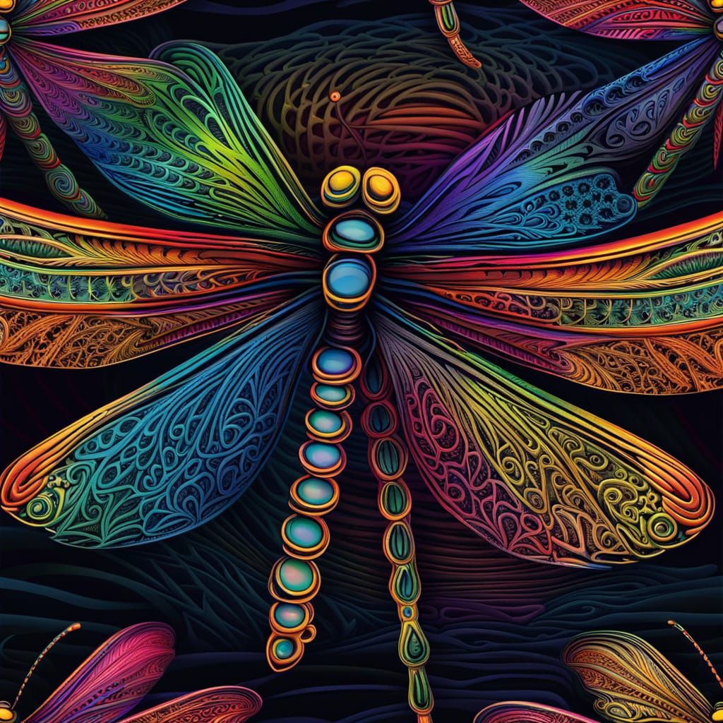 Circle Rainbow Dragonfly - AI Generated Artwork - NightCafe Creator
