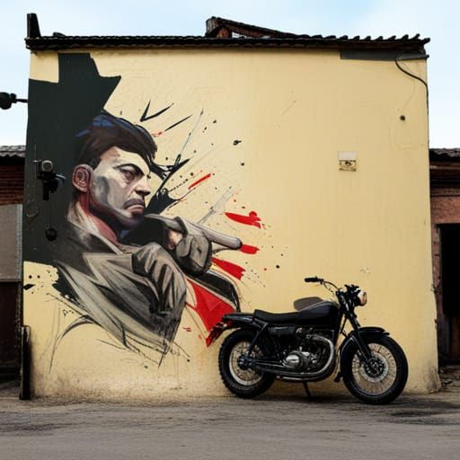 Motorcycle Graffiti - AI Generated Artwork - NightCafe Creator