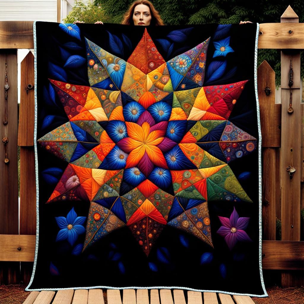 Double Star Quilt - AI Generated Artwork - NightCafe Creator