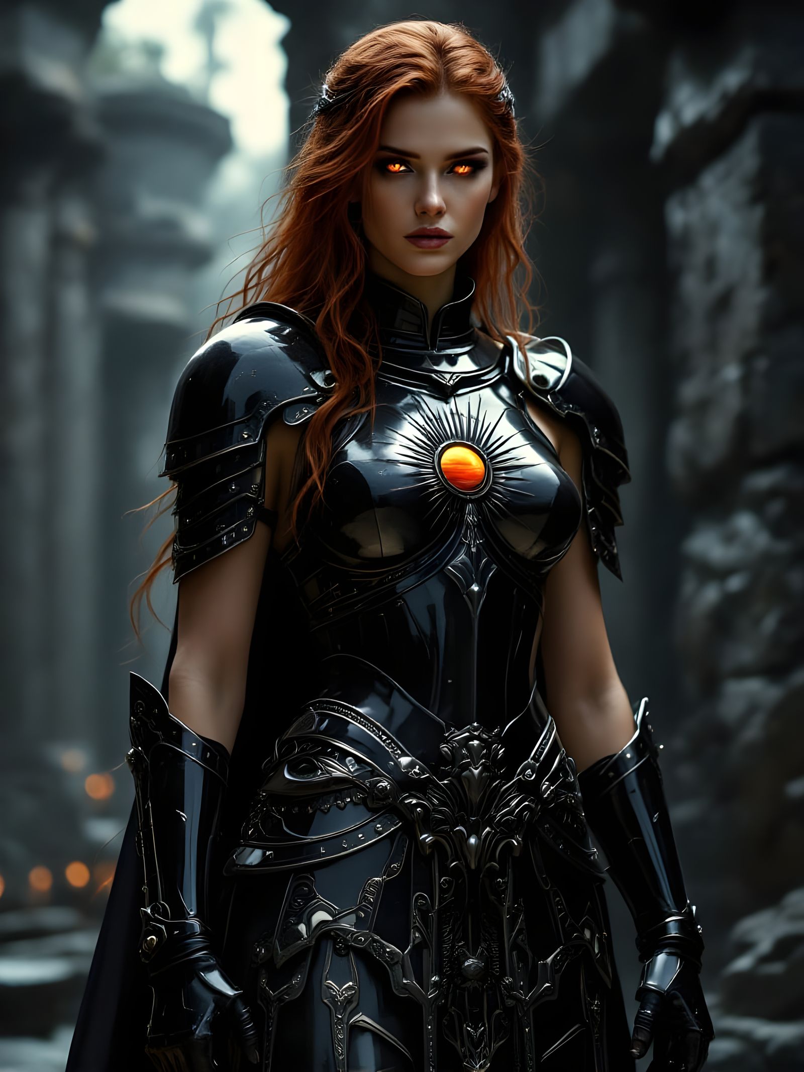 The Siren clad in a remodeled Armor of Mytros