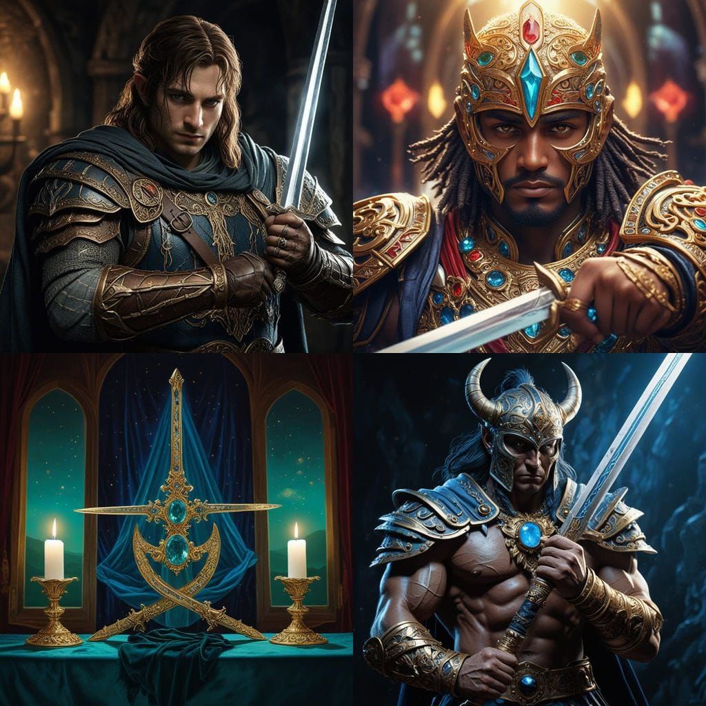 gem swords - Gemstone Sword Blades in Ancient Armor