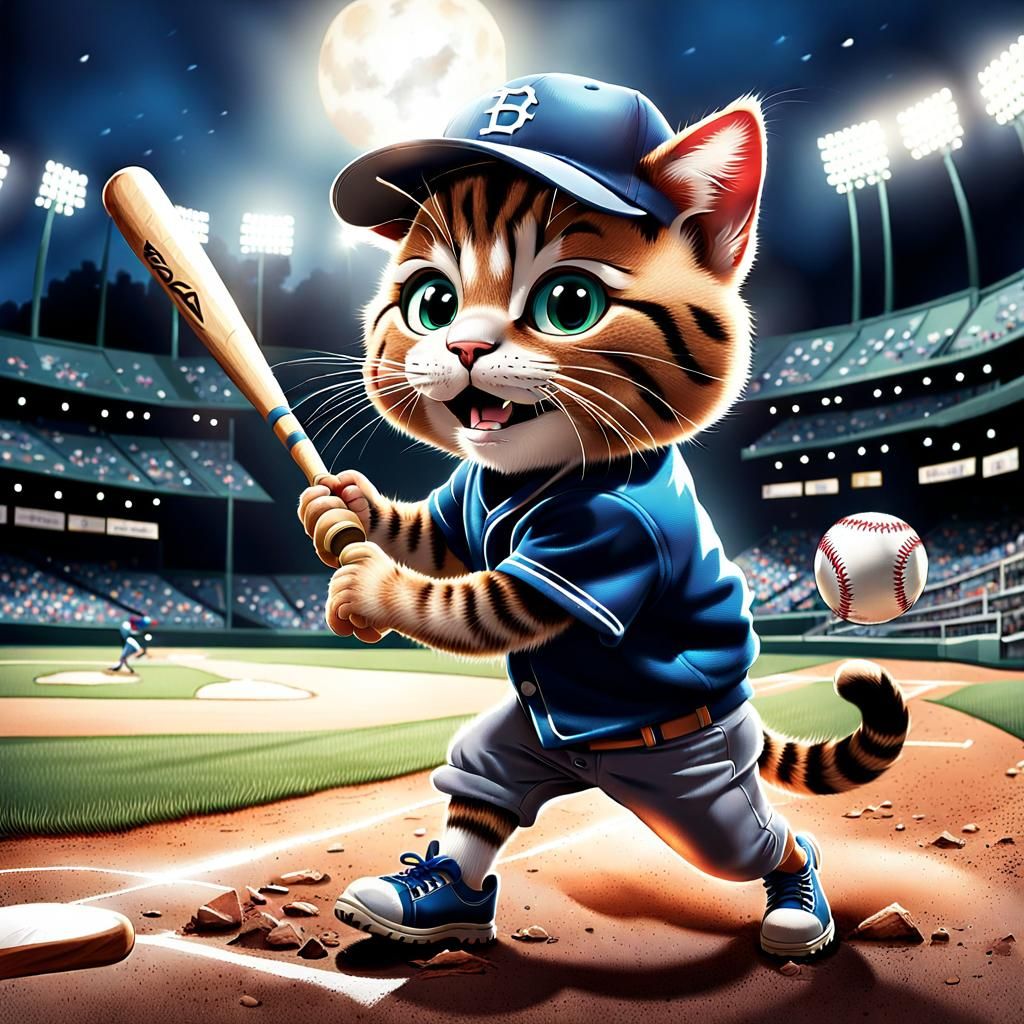 Baseball Cat - AI Generated Artwork - NightCafe Creator