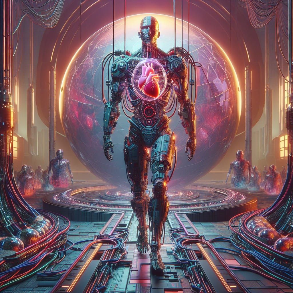 Human Heart powered Cyborg - AI Generated Artwork - NightCafe Creator