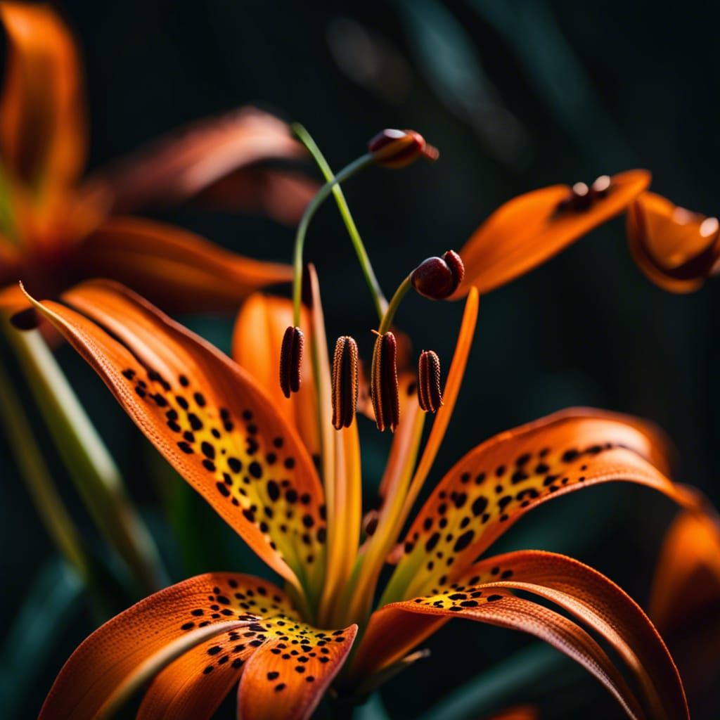 tiger lily - Detailed Close-Up of a Tiger Lily in Bloom