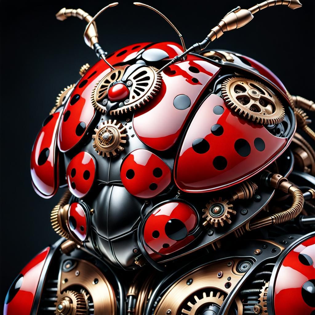 Robot/Cyborg Ladybug - AI Generated Artwork - NightCafe Creator