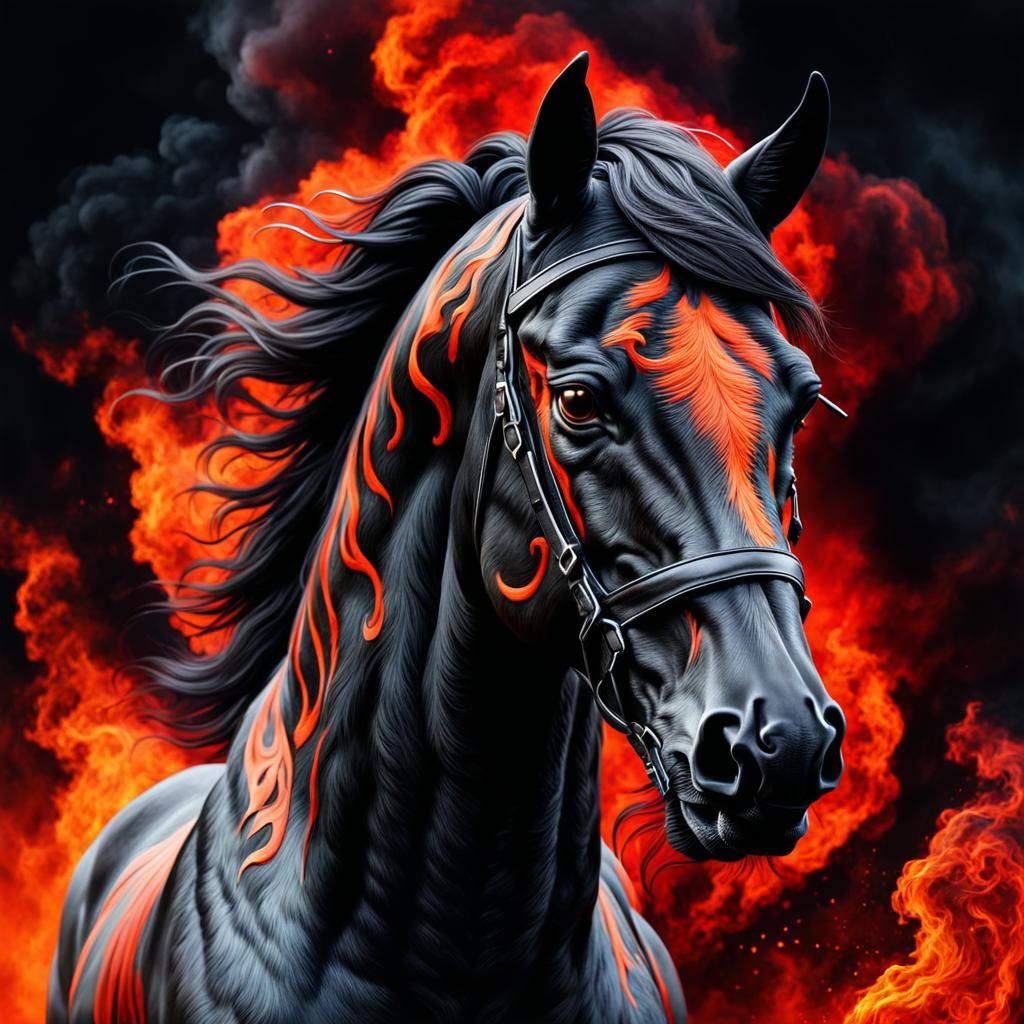 Flame, the fire horse - AI Generated Artwork - NightCafe Creator