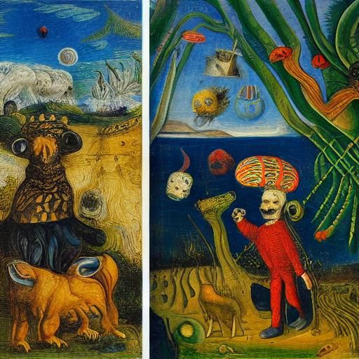 Extraterrestrial beaver and alien river By Lucas Cranach the Elder and ...