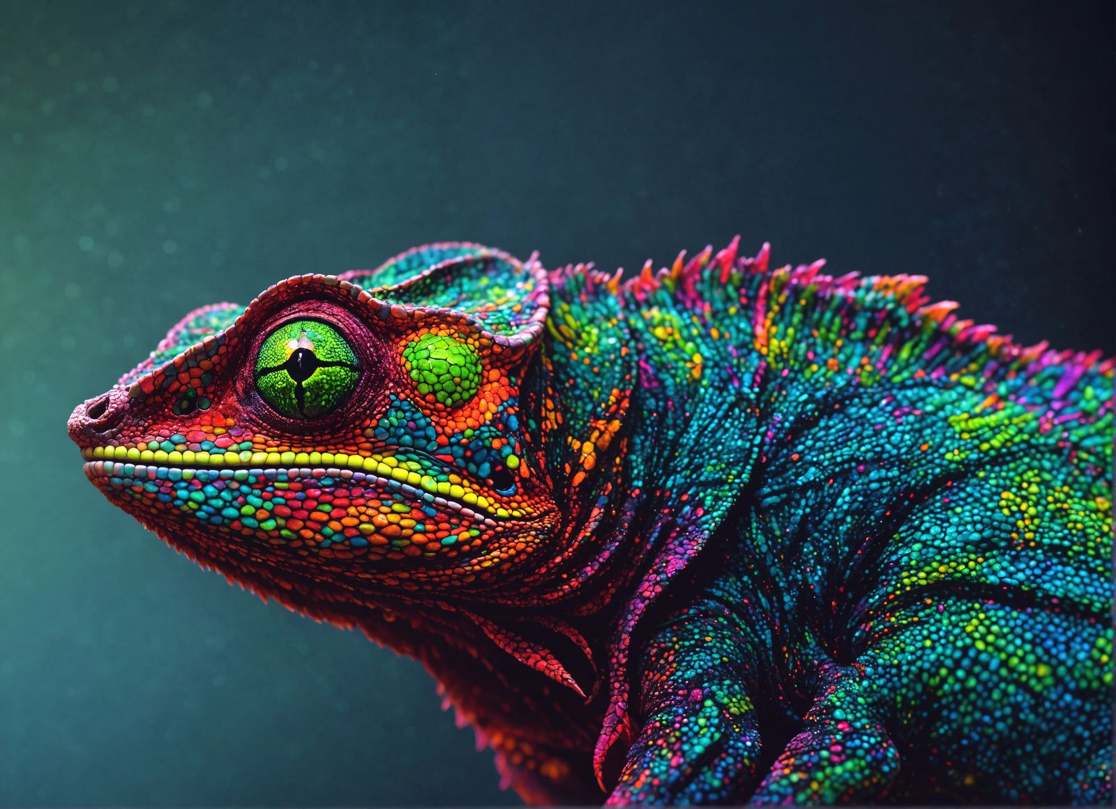 Chameleon. Night fire. - AI Generated Artwork - NightCafe Creator