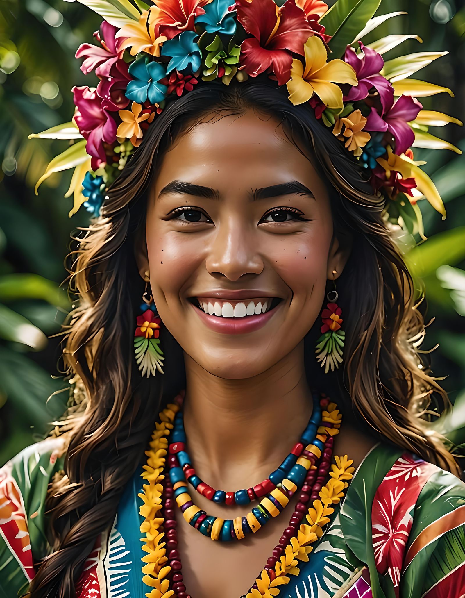 Hawaiian Girl - AI Generated Artwork - NightCafe Creator