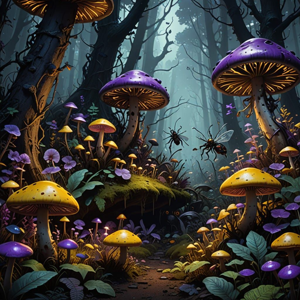 Concept art for a mushroom forest in the Feywild as part of my Slavic ...