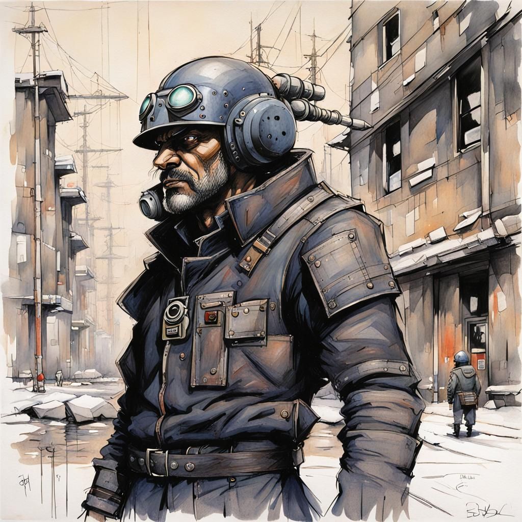 Policing the Wasteland (Enki Bilal Artist Study) - AI Generated Artwork ...