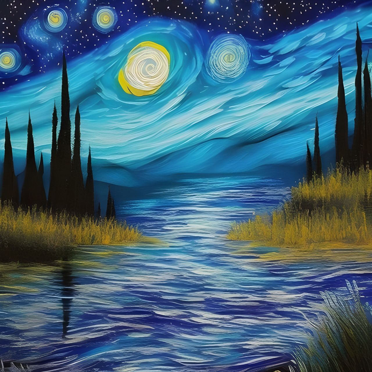 Starry Sky 005 - AI Generated Artwork - NightCafe Creator