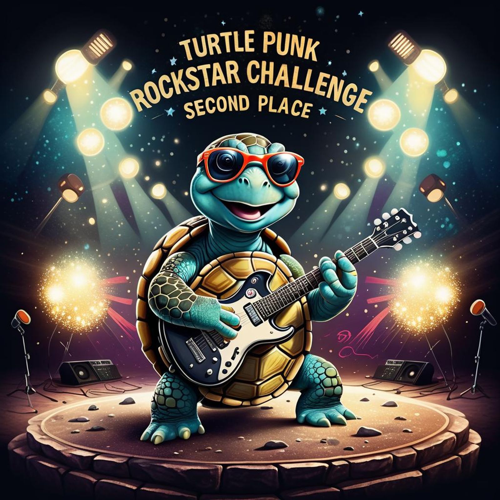 Turtle Punk Rockstar Challenge 2nd place 🥈 - AI Generated Artwork ...