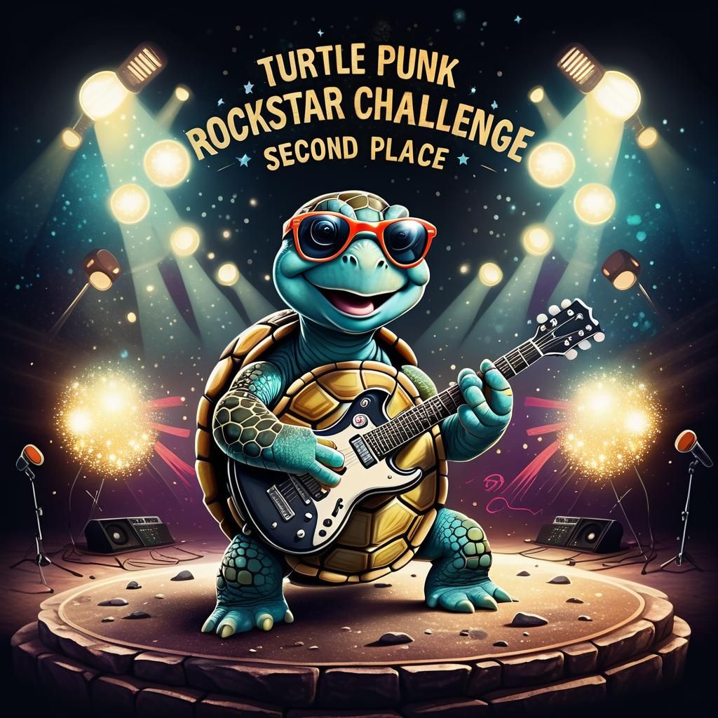 Turtle Punk Rockstar Challenge 2nd place 🥈 - AI Generated Artwork ...