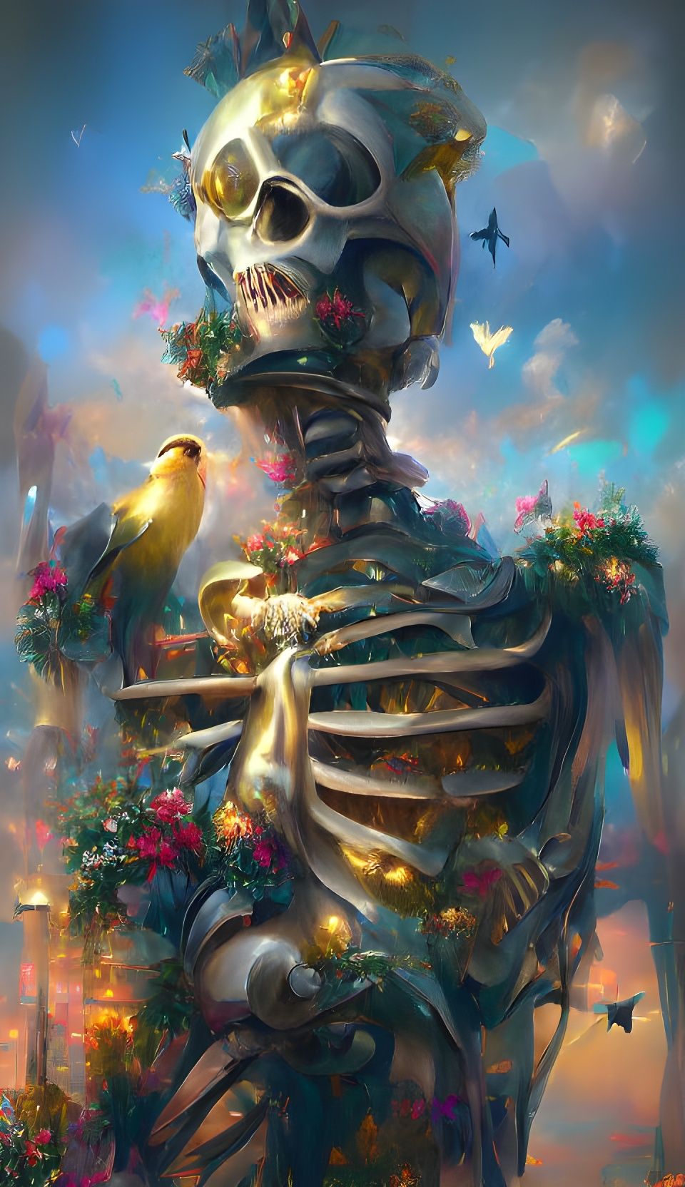 Skeleton Angel - AI Generated Artwork - NightCafe Creator