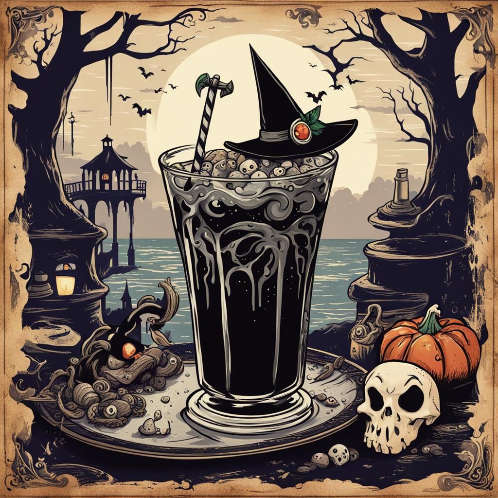 Dark Sinister Fantasy Vacationing Witch Cocktail// Disney, Pixar, Tim ...