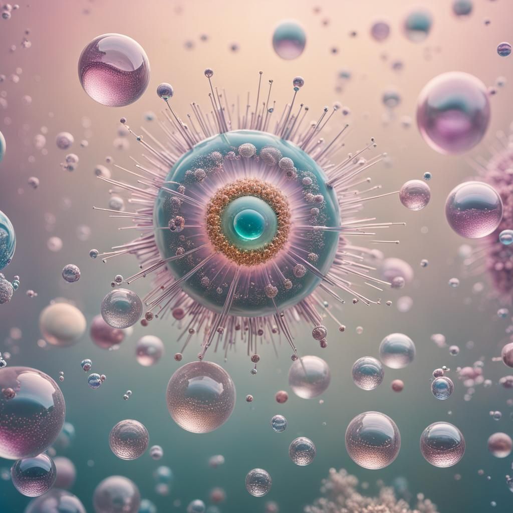 A microscopic view of Entamoeba gingivalis protozoans and floating baby cysts in salivary gland ...