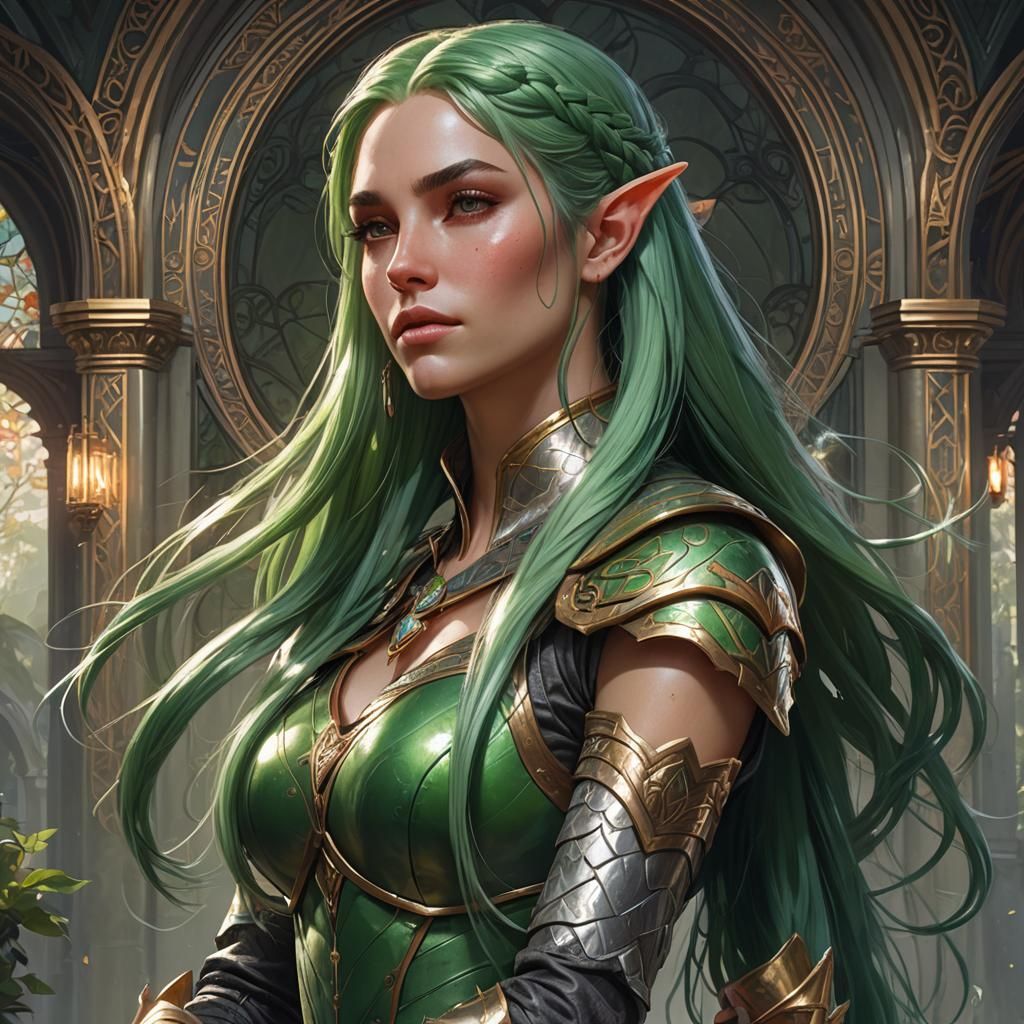 Beautiful Green Elf - AI Generated Artwork - NightCafe Creator