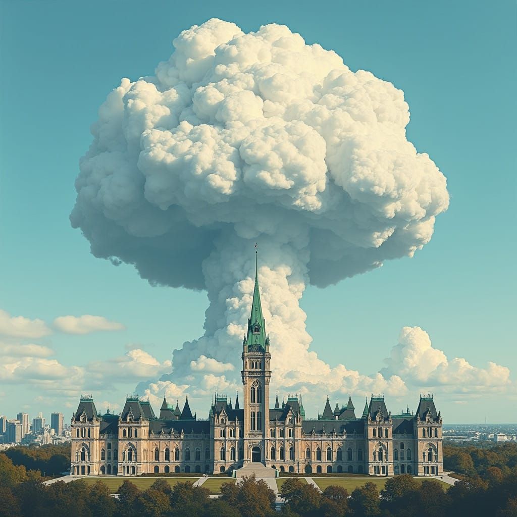 Nuclear Explosion Over Ottawa Parliament Buildings - AI Art