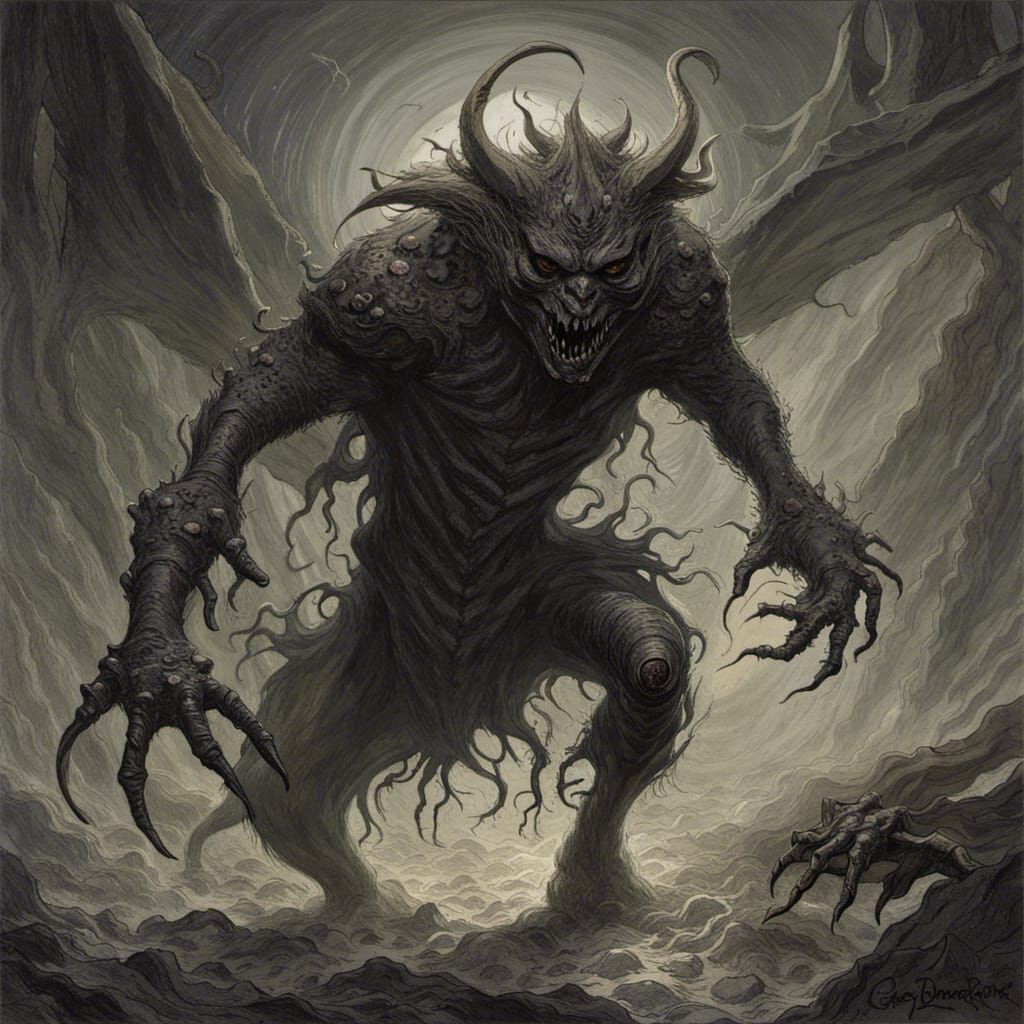 Dämon horror Gustave Doré Greg Rutkowski - AI Generated Artwork ...