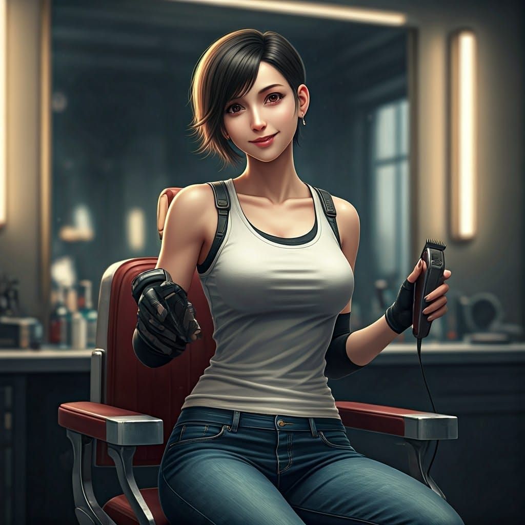 Tifa Lockhart with a pixie cut! - Tifa Lockhart in a Retro B...