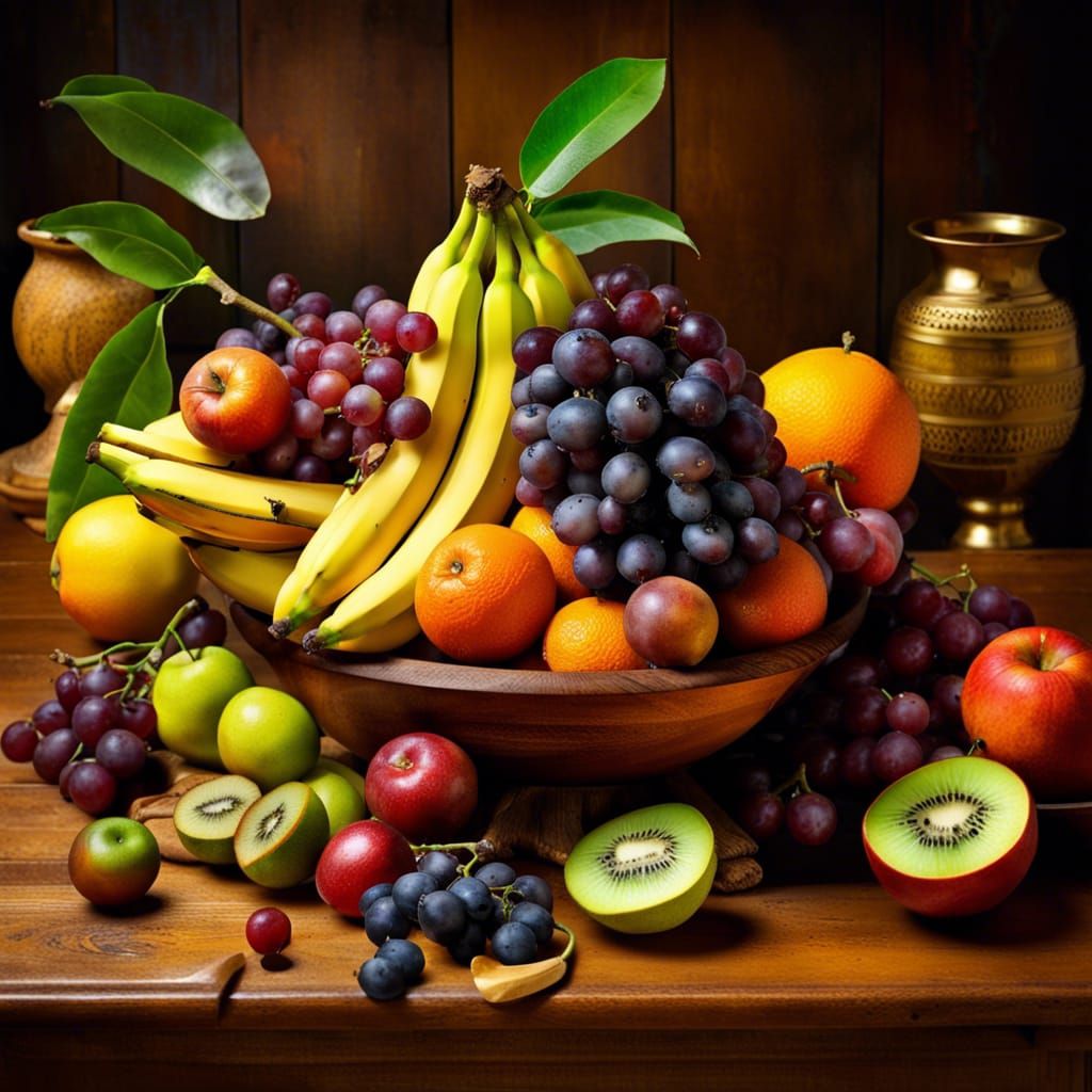 Still life composition of a fruit bowl - AI Generated Artwork ...