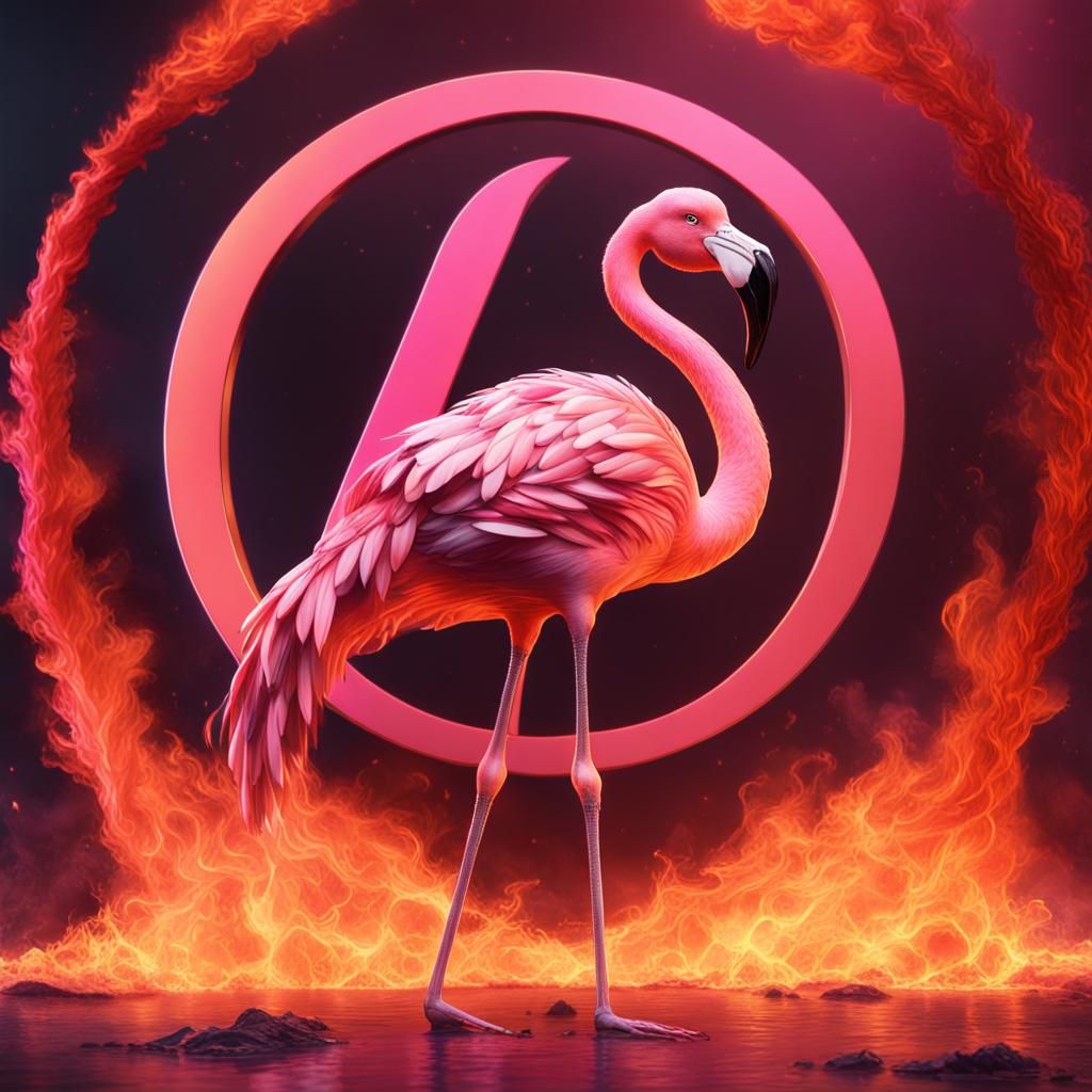Flaming O & Flamingo - AI Generated Artwork - NightCafe Creator