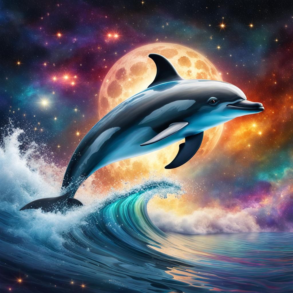 Galactic Dolphin - AI Generated Artwork - NightCafe Creator