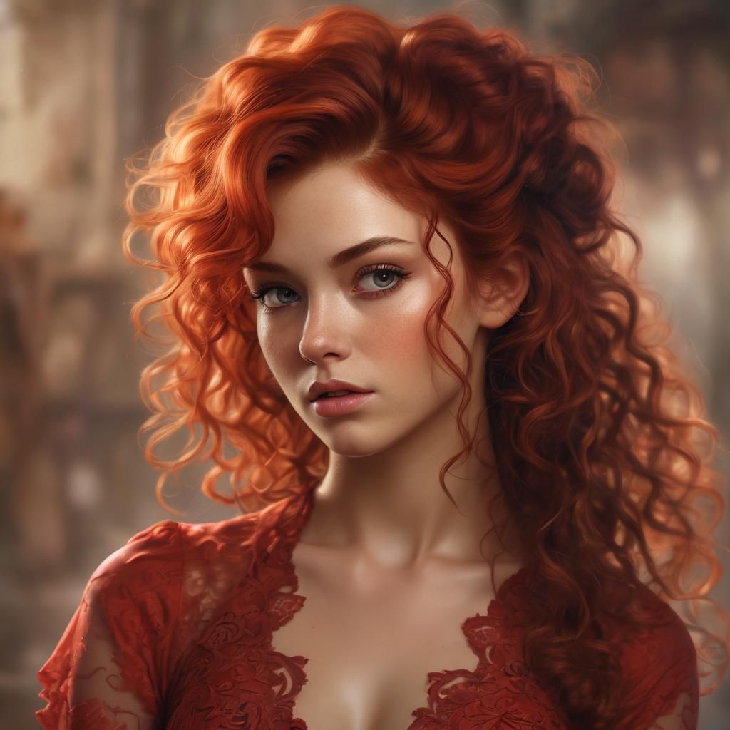 Redhead Updo - AI Generated Artwork - NightCafe Creator