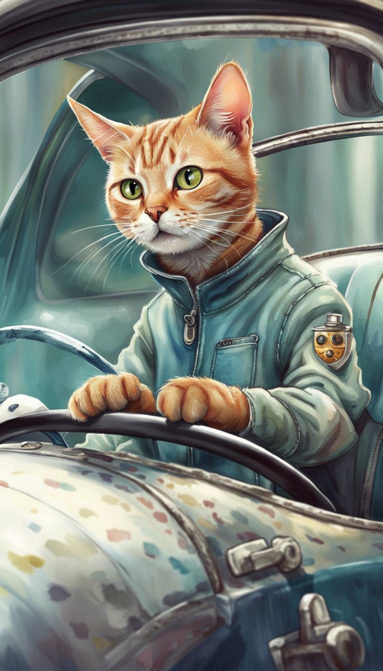 Cats driving vehicles - AI Generated Artwork - NightCafe Creator
