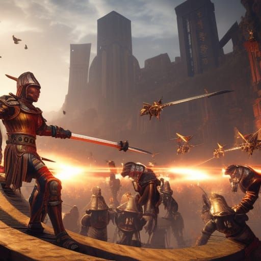 Futuristic Rome at War - AI Generated Artwork - NightCafe Creator